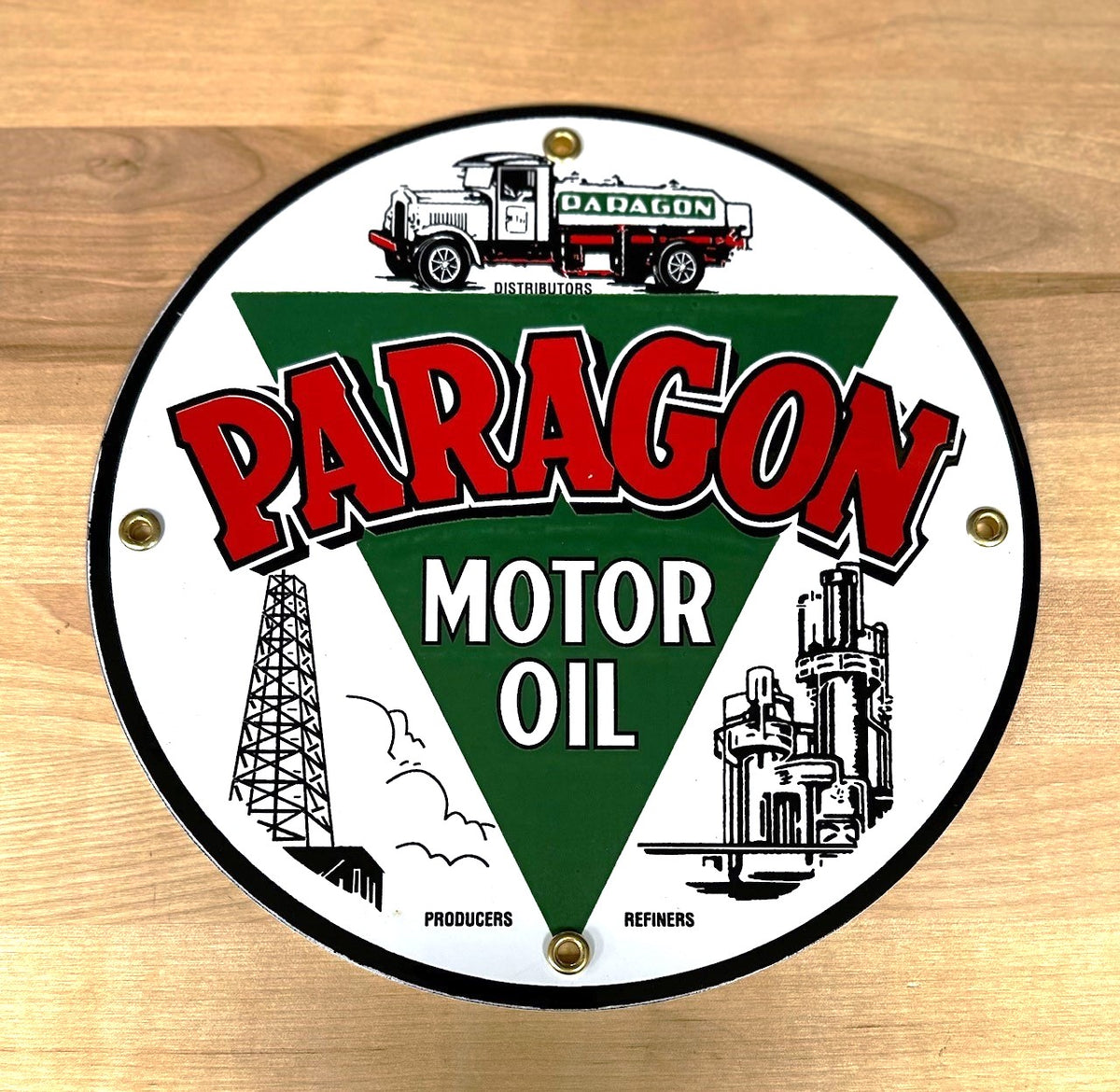PARAGON MOTOROIL 9" PORCELAIN LUBSTER SIGN - FREE SHIPPING!! — PERGL
