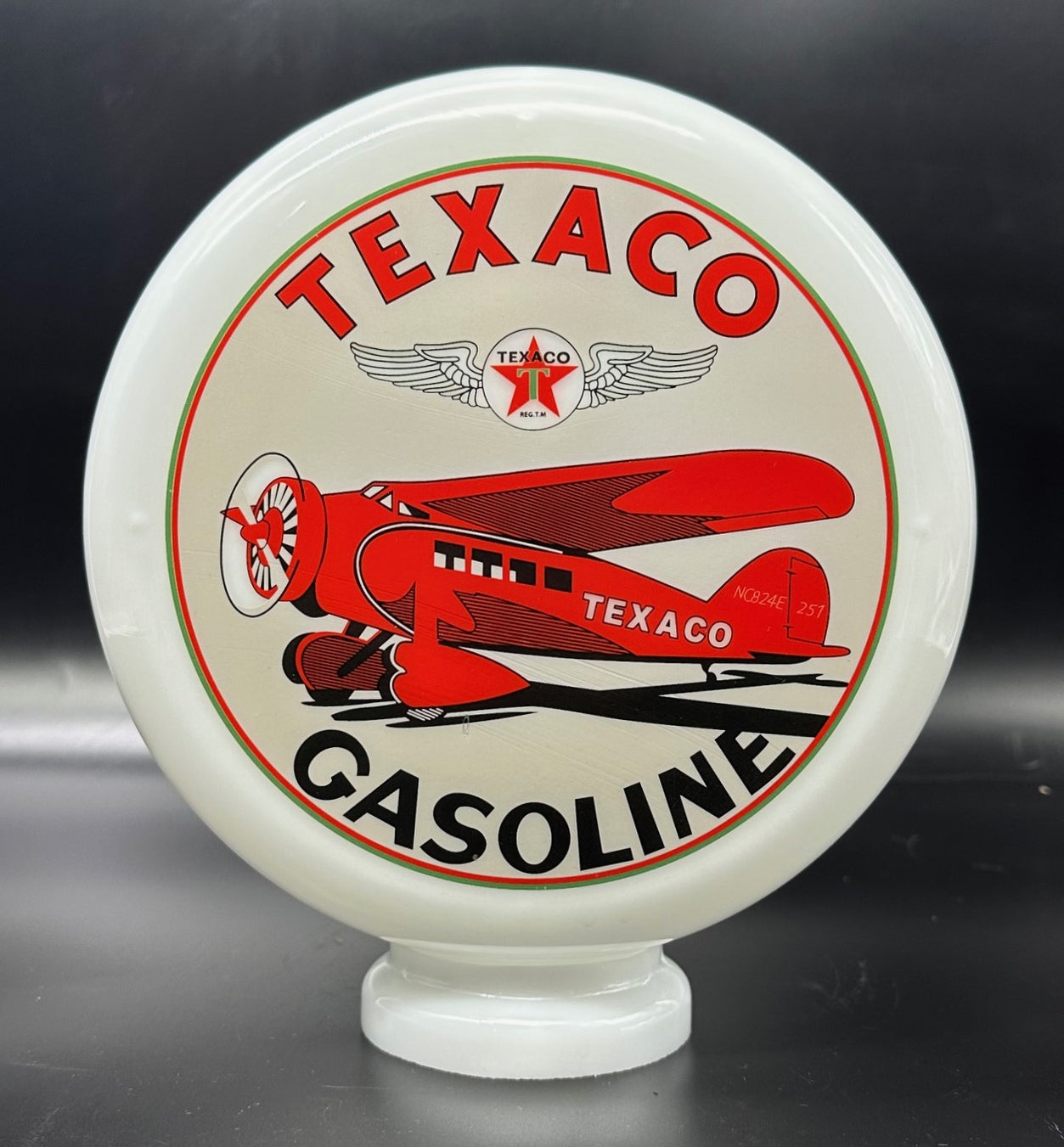 TEXACO AVIATION GASOLINE 8" MINI GLASS GLOBE (GLOBE ONLY) — PERGL