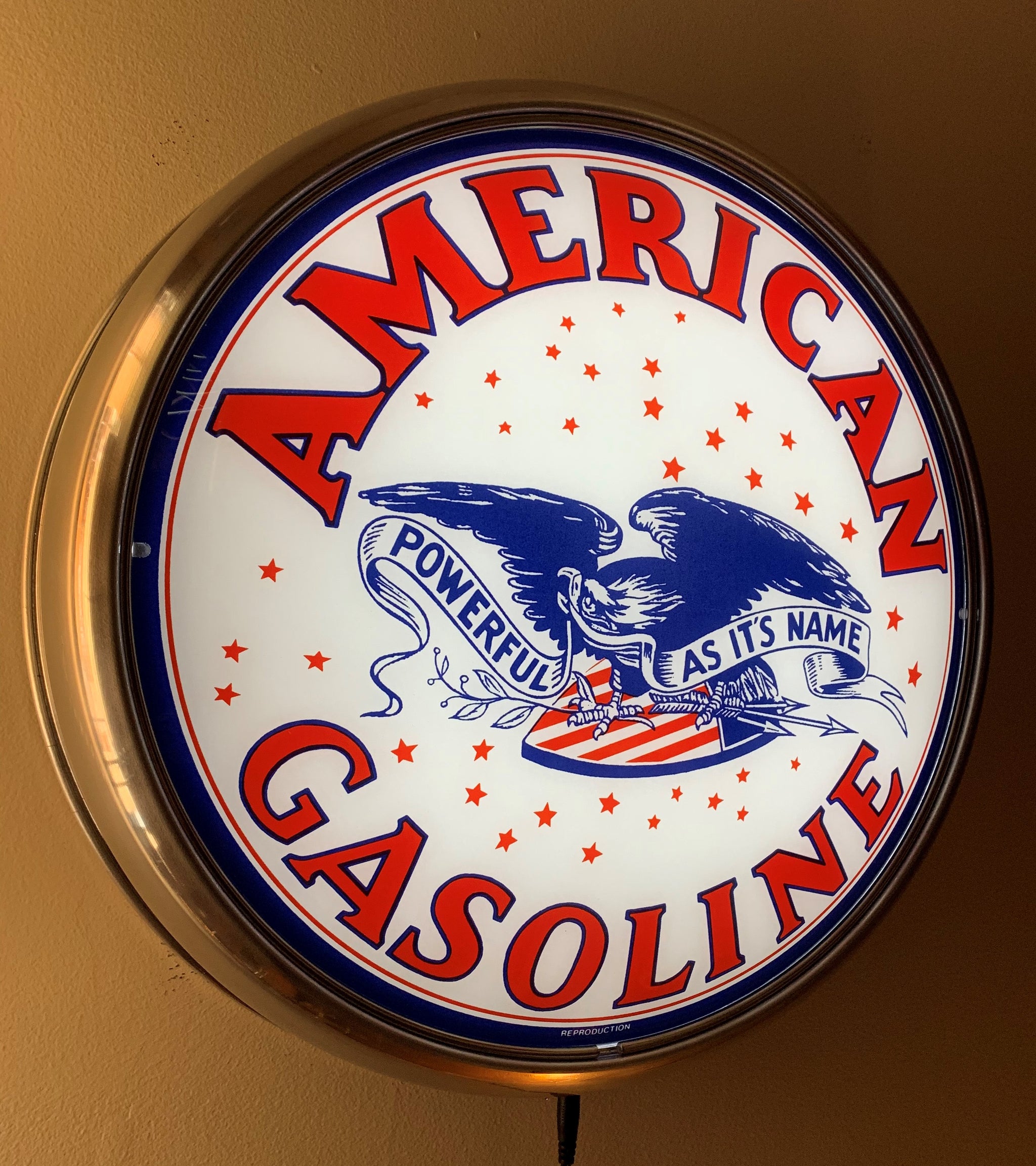 LED Gas Pump Globe Wall Mounted Pub Light w/ Gas Pump Globe Glass Face ...