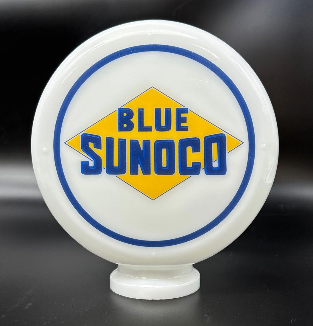 BLUE SUNOCO 8" Mini Glass Gas Pump Globe — PERGL