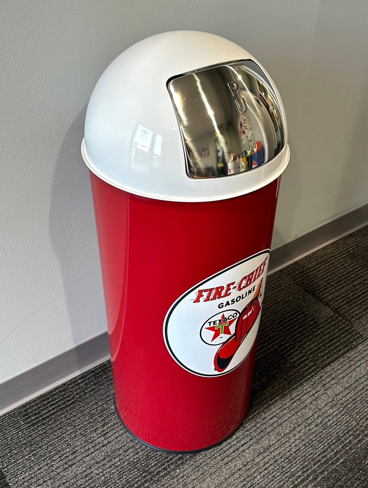 TEXACO FIRE CHIEF Bullet Style Trash Can - FREE SHIPPING! — PERGL