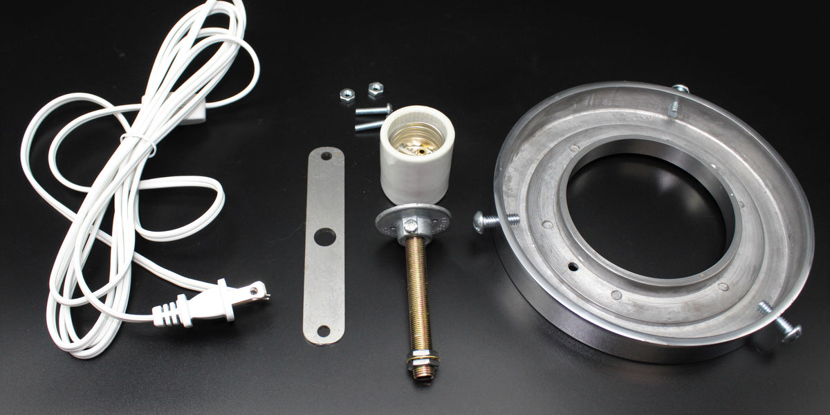 6" Polished Aluminum Globe Mount with Light Kit for Display or Gas Pum ...