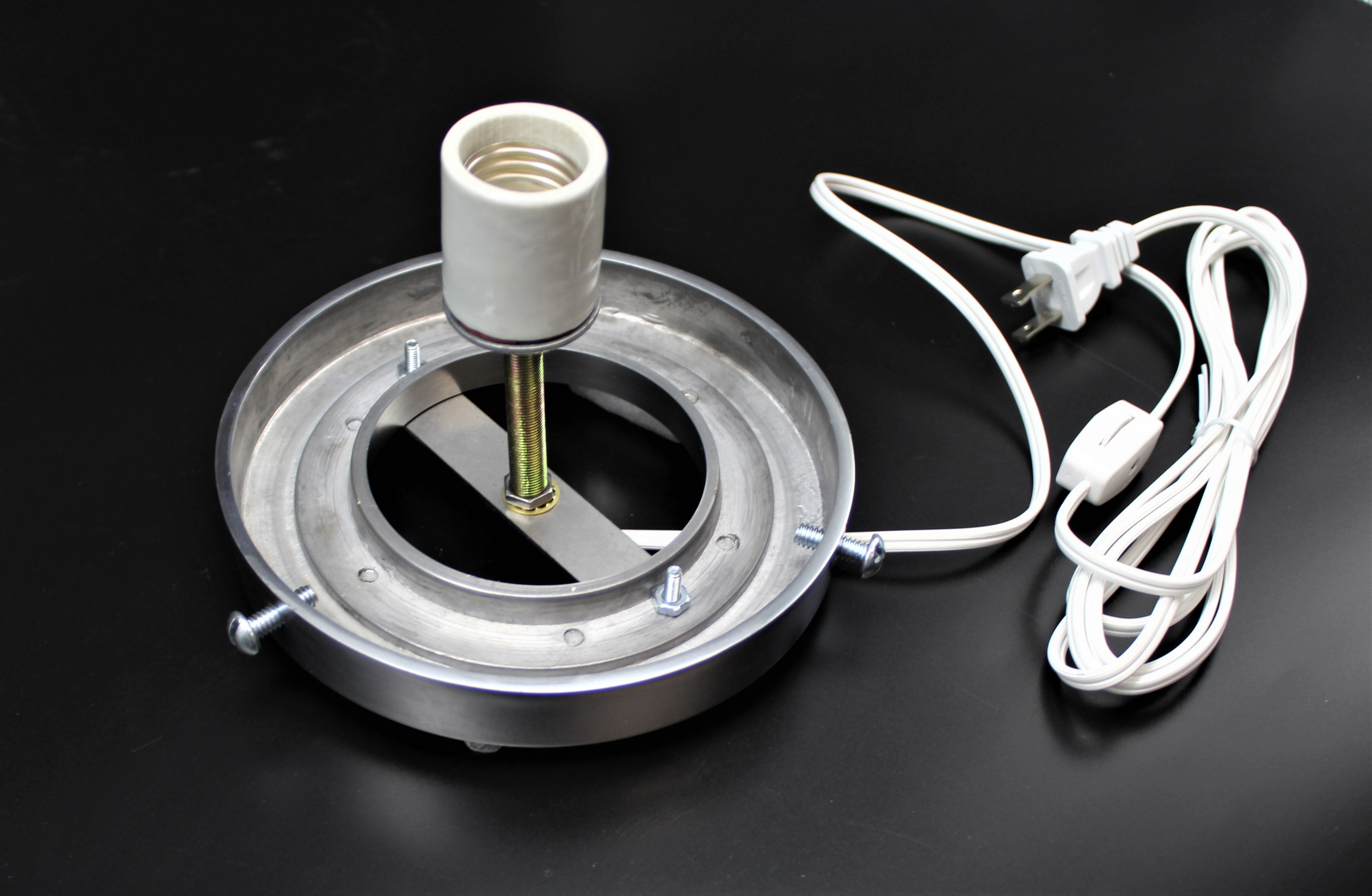 6" Polished Aluminum Globe Mount with Light Kit for Display or Gas Pum ...