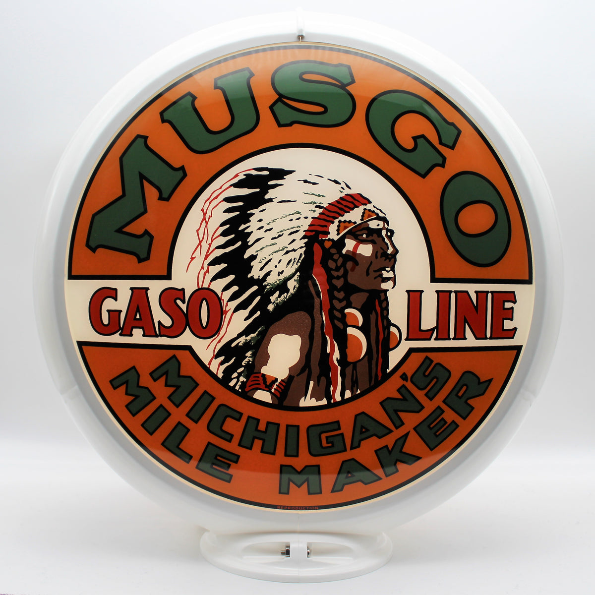 MUSGO GASOLINE 13.5" Ad Globe — PERGL