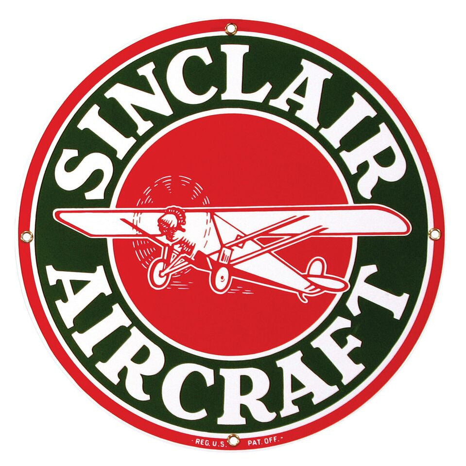 SINCLAIR AIRCRAFT 12" Porcelain Sign - FREE SHIPPING!! — PERGL