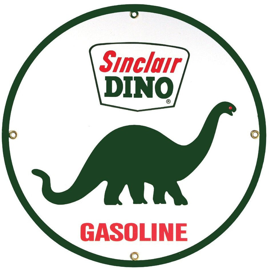 SINCLAIR DINO LARGE ANIMAL 12" Porcelain Sign - FREE SHIPPING!! — PERGL