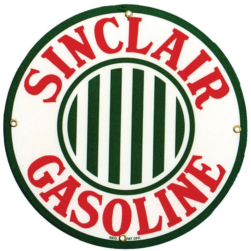 SINCLAIR GREEN STRIPES 12" Porcelain Sign - FREE SHIPPING!! — PERGL