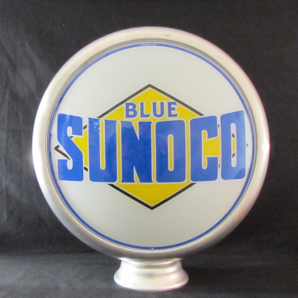SUNOCO BLUE pre-1941 Black Diamond 15" Glass Face — PERGL